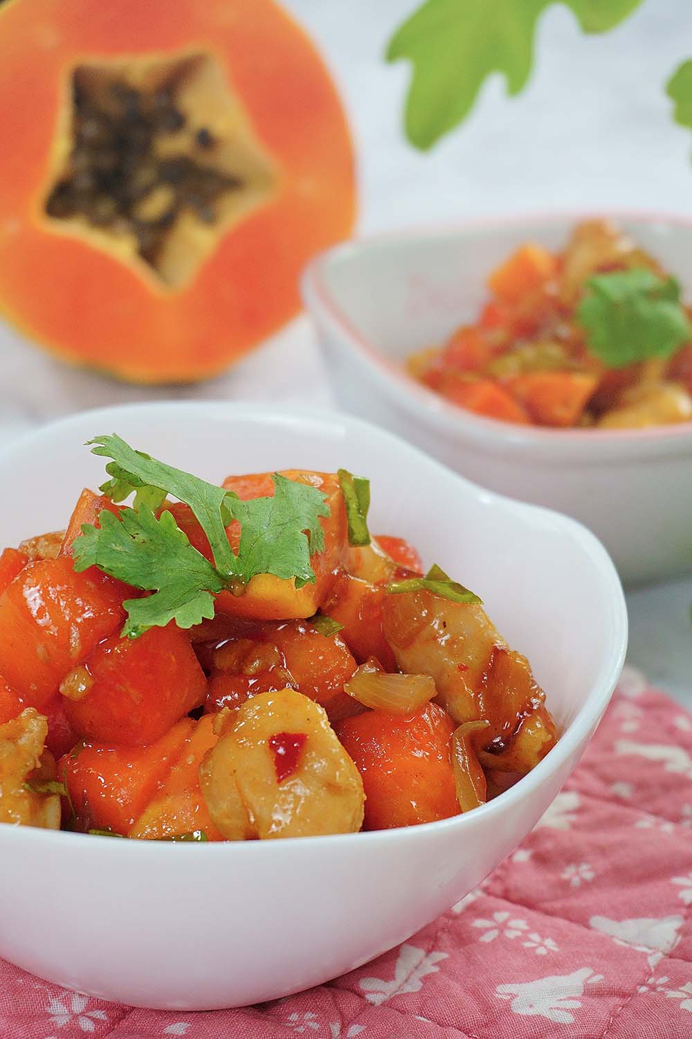 Papaya Chicken, a modern fruit cooking recipe - My Lovely Recipes