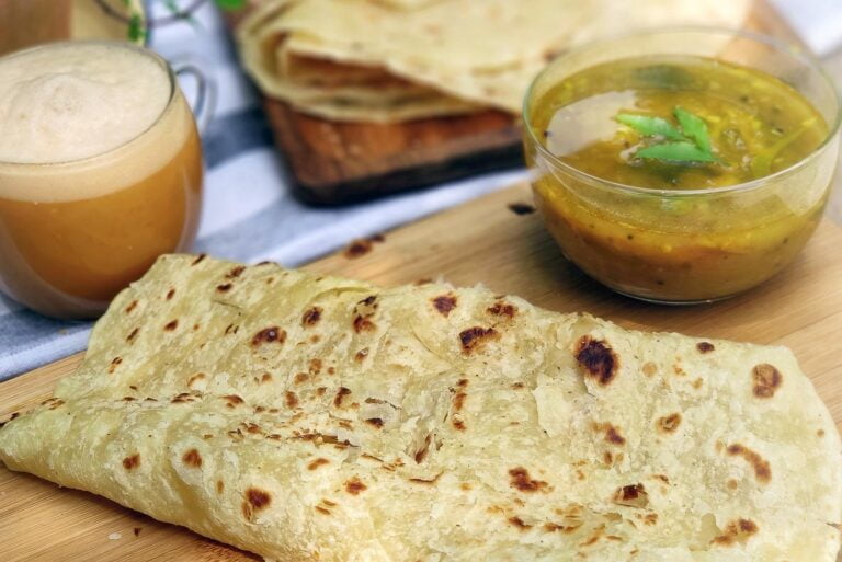 Roti Canai (Indian Flatbread) with Dhal - My Lovely Recipes