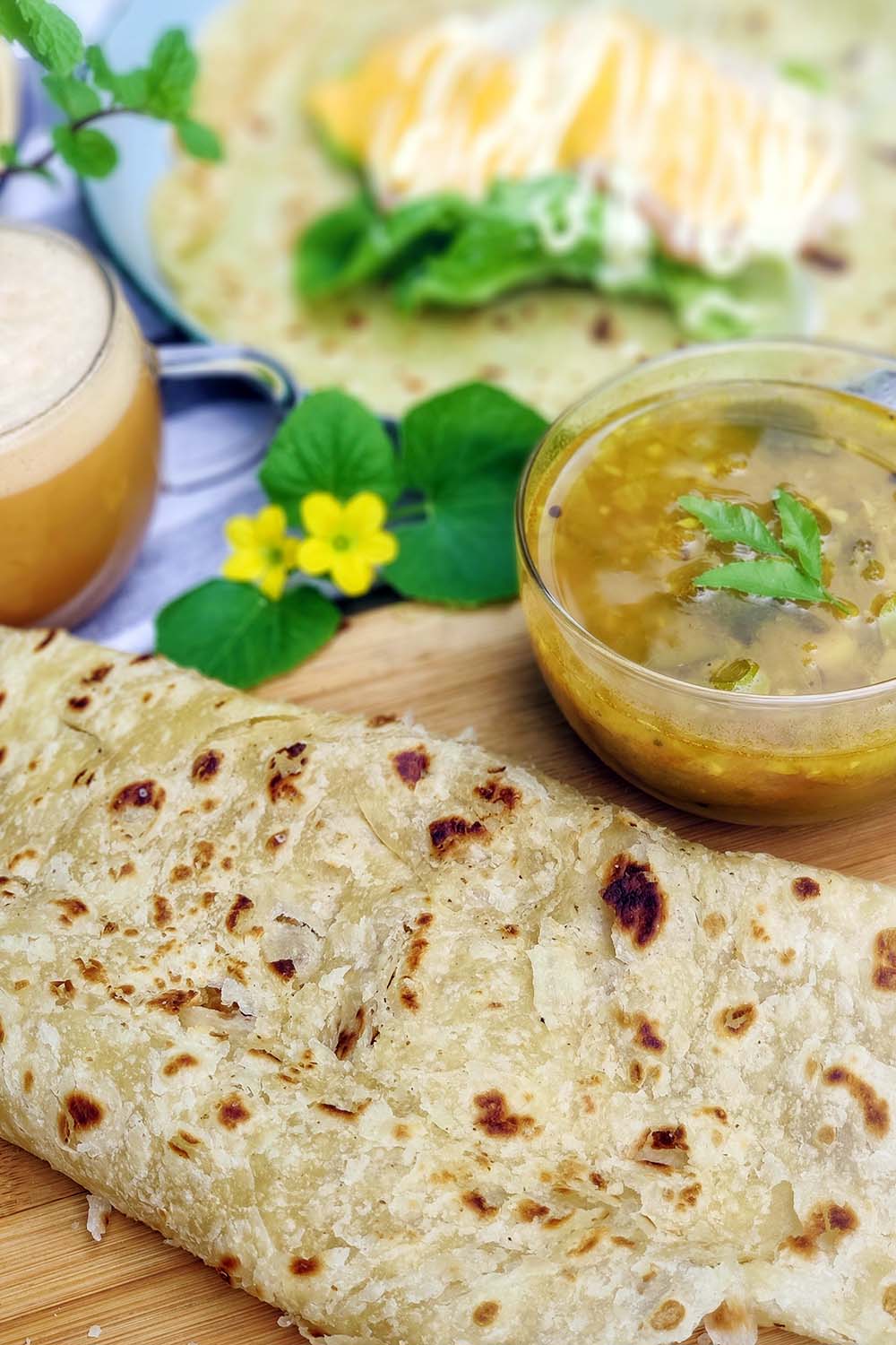 Roti Canai (Indian Flatbread) with Dhal - My Lovely Recipes