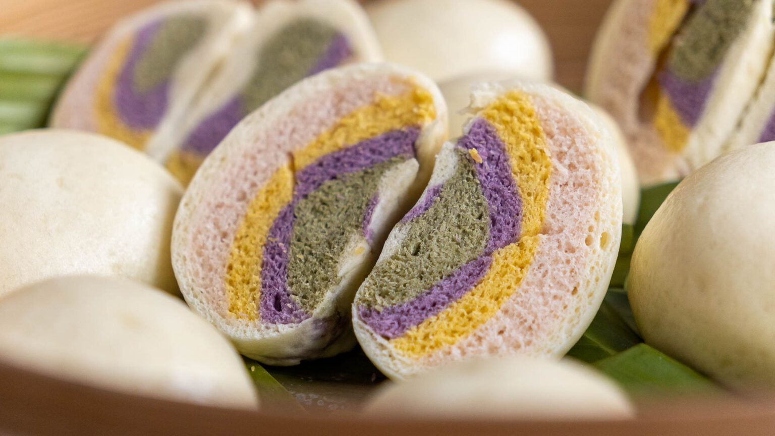 Rainbow Steamed Buns - My Lovely Recipes